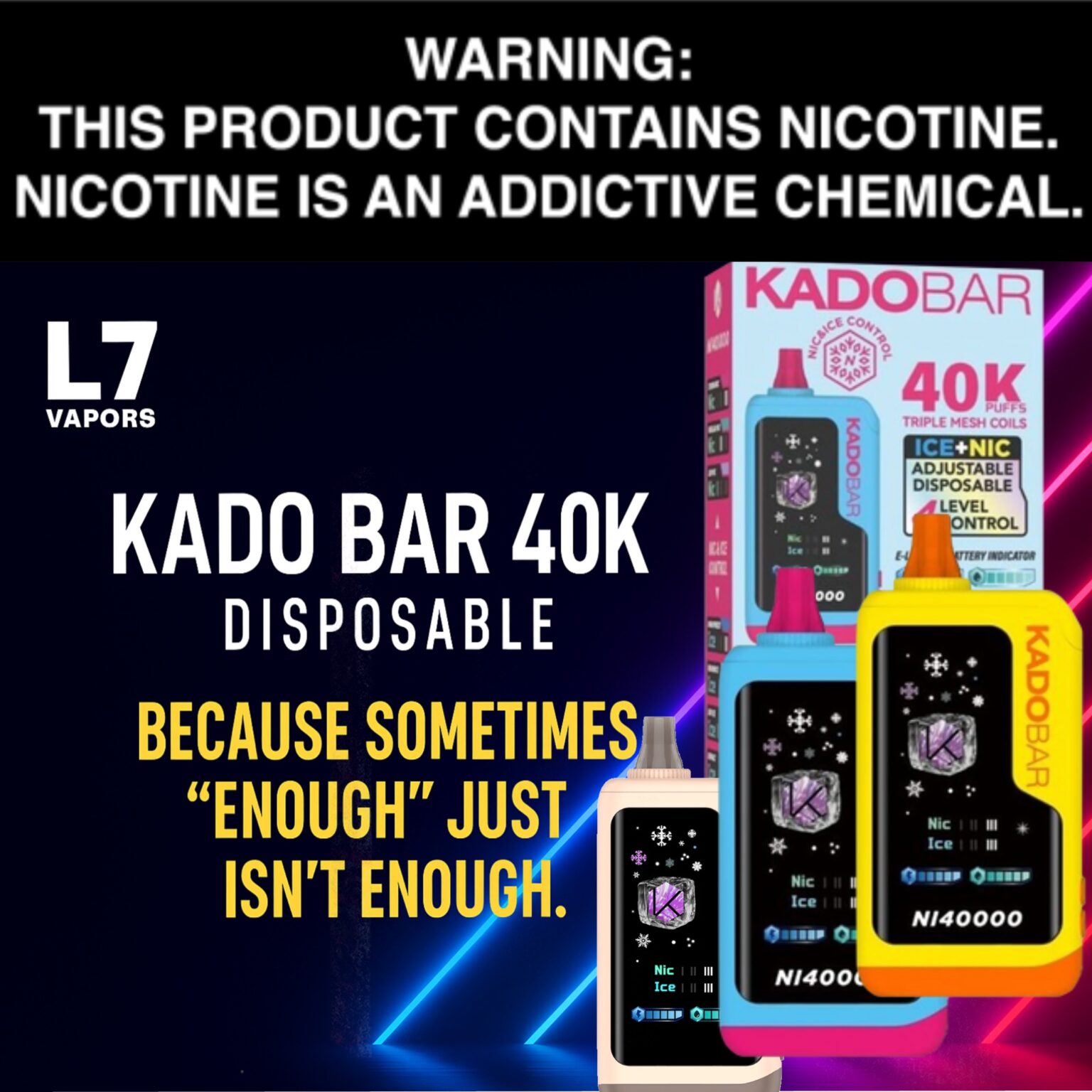 Kado Bar 40K Disposables – L7 Vapors Karns